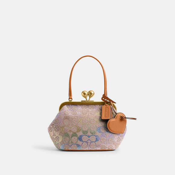 Coach | Bags | Coach Kisslock Frame Bag 6 In Crystal Signature Jacquard ...
